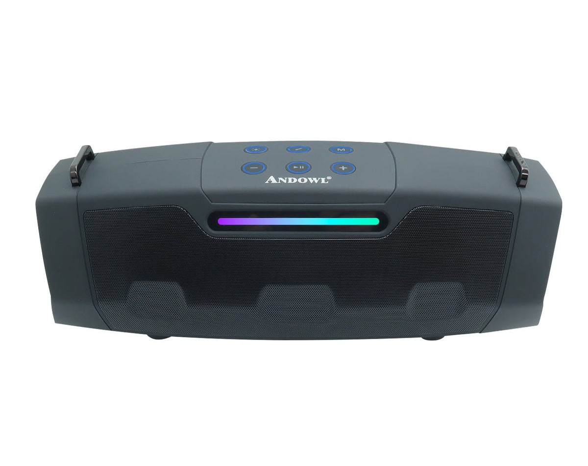 Andowl Portable Bluetooth Karaoke Speaker Dual Wireless Microphones Bl ...
