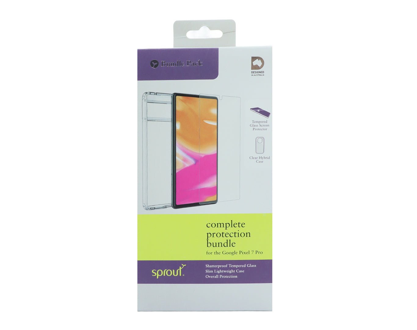 Sprout Complete Protection Bundle Clear Case Tempered Glass Pixel Pro ...
